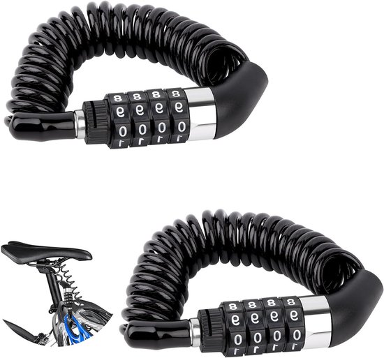 Allecto Plus - Helmslot Set van 2 Stuks - 150cm Kabelslot met ...