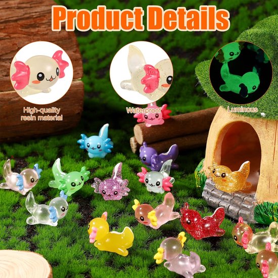 72pcs Mini Resin Axolotl - 3 Stijlen - Kleine Miniatuur Axolotl Figuren ...