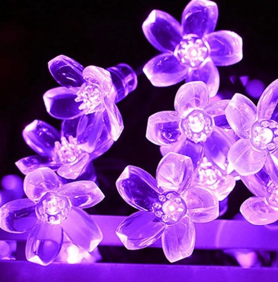 6.5M 30 Led Paarse Solar Flower Lichtslingers Fairy LED Verlichting ...