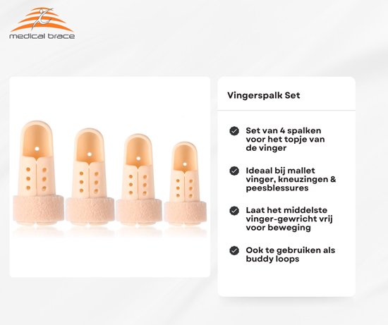 Medical Brace Vingerspalk Set | 4 Spalken | voor Pink, Ringvinger ...