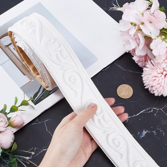 354 x 5 inch kroonlijst afpellen en opplakken - wit schuim ...