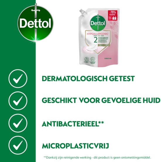Dettol - Handzeep Navulling - Hypoallergenic - Sensitive - 500 ml ...