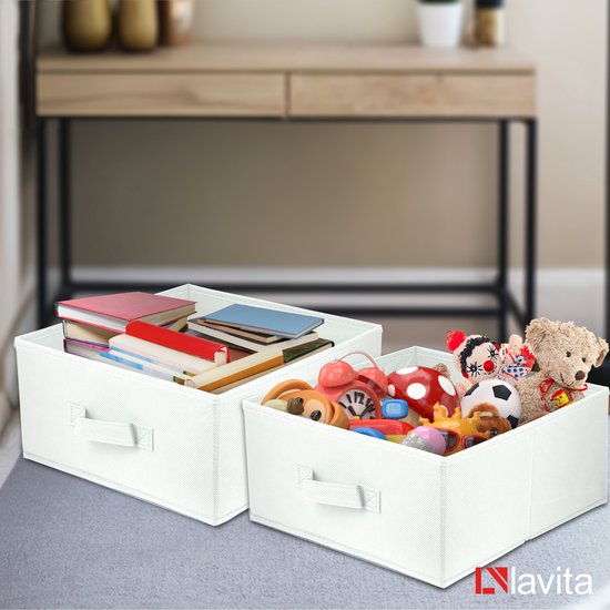 LAVITA® Opbergmand Textiel - 31x31x15 Wit 6 Stuks - Opbergbox Kast ...