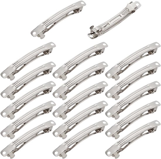 50pcs Silver French Barrettes Blank Haarclip Pin Bulk Metaal Ijzer ...