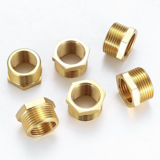 Allecto Premium - Verloopstuk Adapter 1/2 Inch naar 3/4 Inch BSP Messing Schroefdraad... | bol