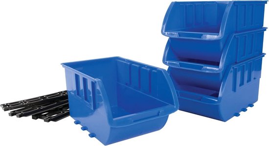 Grote stapelbare opbergbakken - verstelbaar voor verticale of ...