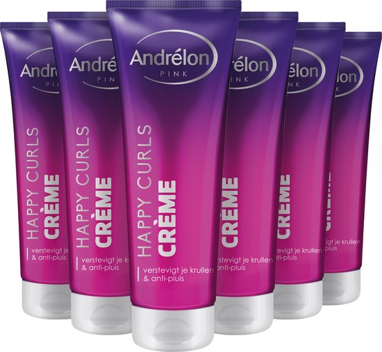 Andrélon Pink Happy Curls Crème - 6 x 125 ml - Voordeelverpakking | bol.com