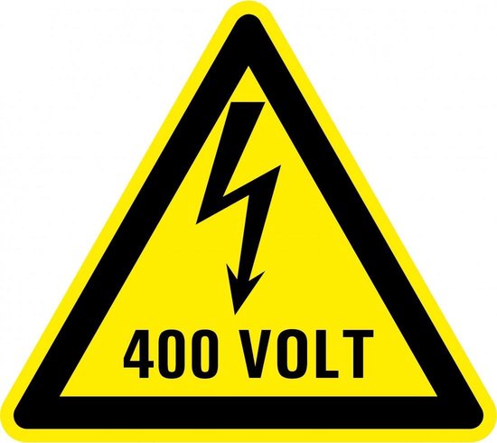 Sticker elektriciteit waarschuwing 400 volt 300 mm | bol.com
