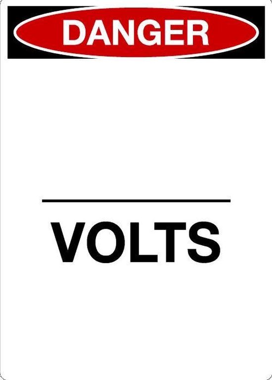 Sticker 'Danger: ... Volts' 148 x 210 mm (A5) | bol.com