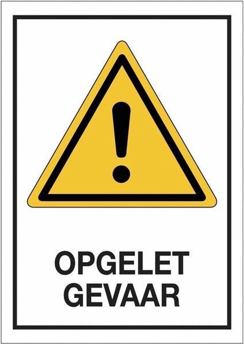 Opgelet gevaar sticker met tekst 148 x 210 mm | bol.com