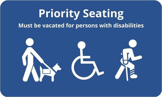 Priority seating sticker 100 x 60 cm | bol