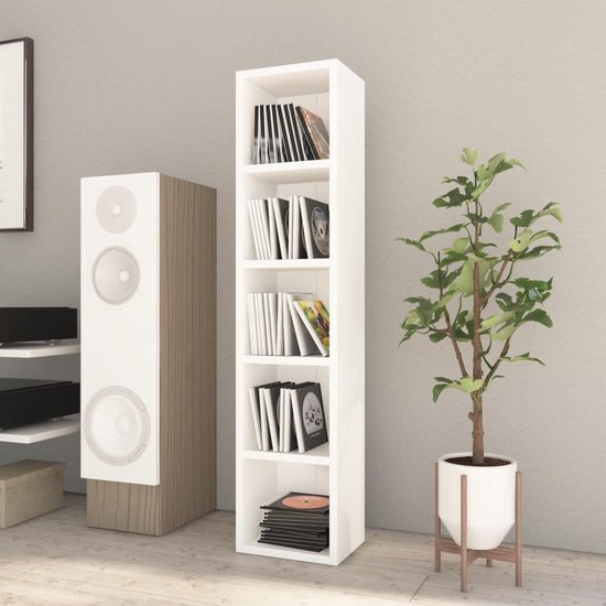 Cd-kast 21x16x93,5 spaanplaat wit | bol.com