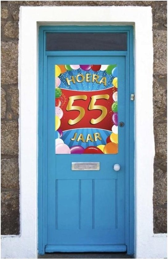 55 jaar mega poster / deurposter - 59 x 84 cm - verjaardag versiering | bol