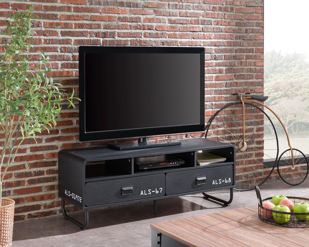 bol.com | TV meubel met Lades - Industrieel Televisie Kast met Retro ...
