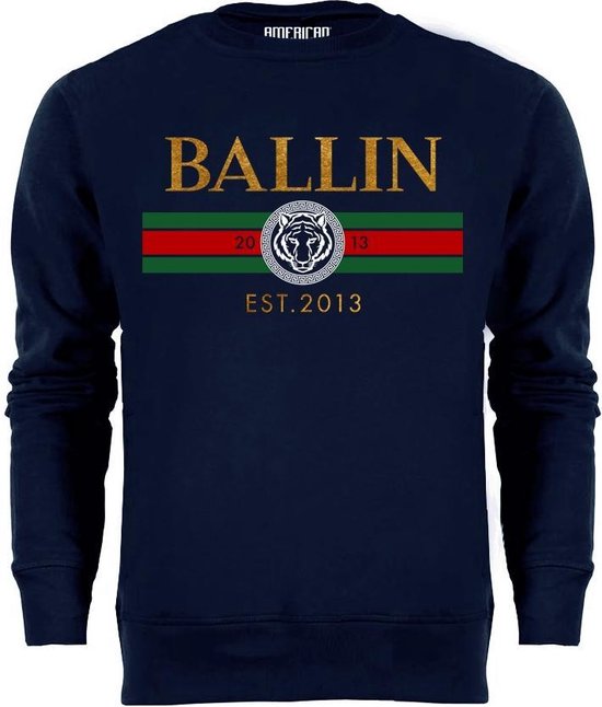 Ballin Est. 2013 - Heren Sweaters Line Small Sweater - Blauw - Maat XS ...