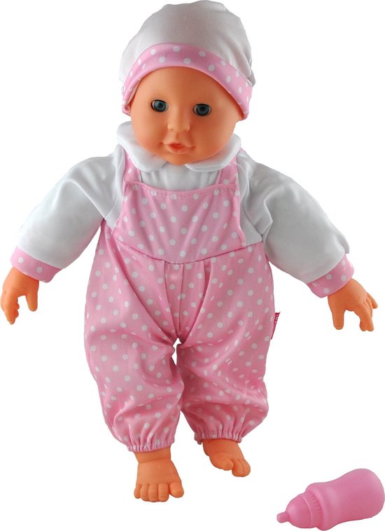 Dimian Babypop met Flesje - Maakt Geluidjes - 40 Cm | bol