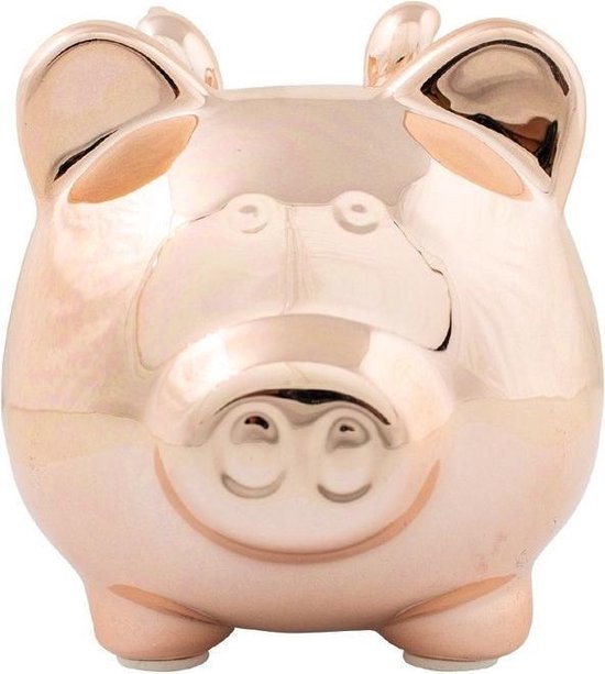 Spaarpot spaarvarken rose goud met vleugels 21 cm - Dieren spaarpotten ...
