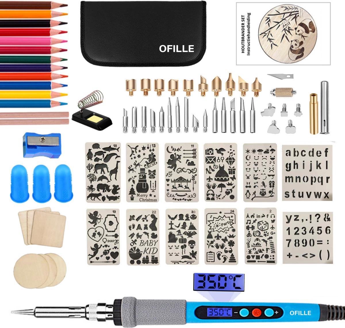 Ofille® Luxe Houtbrander Set - 72 delig - Pyrografie - Soldeerbout ...