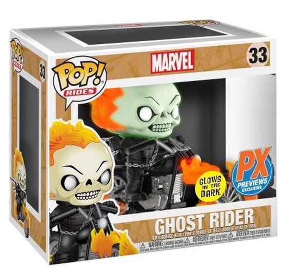 Pop Rides Marvel Classic Ghost Rider with Bike Glow in the Dark Vinyl ...
