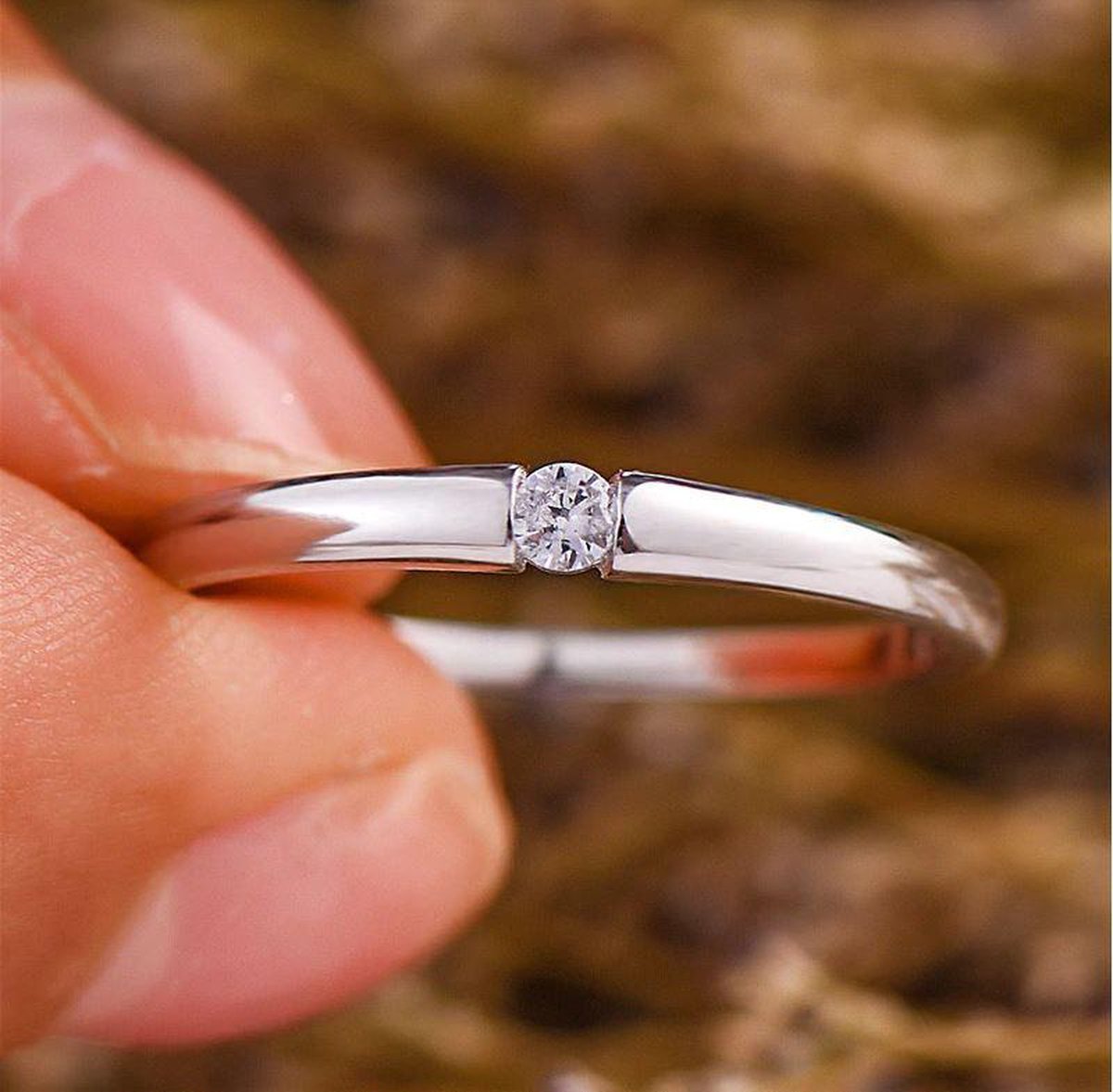 810 - Zilveren ring met Zirkonia - 925 Zilveren ring - Ring met ...