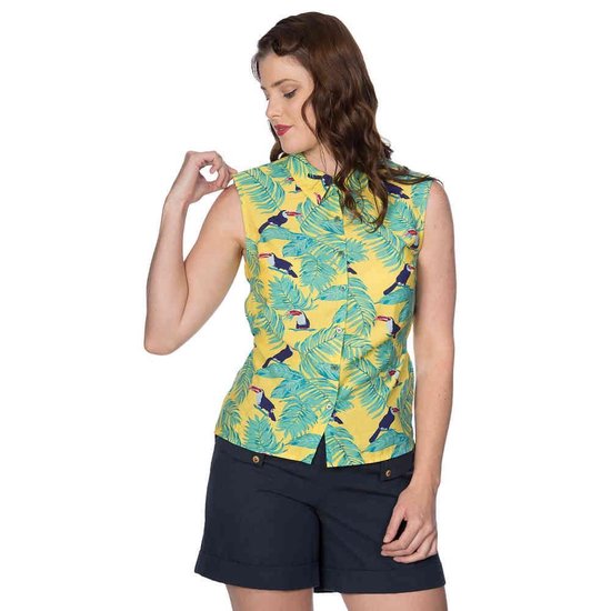 Dancing Days - TOUCAN ALL OVER BLOUSE Blouse - M - Geel | bol