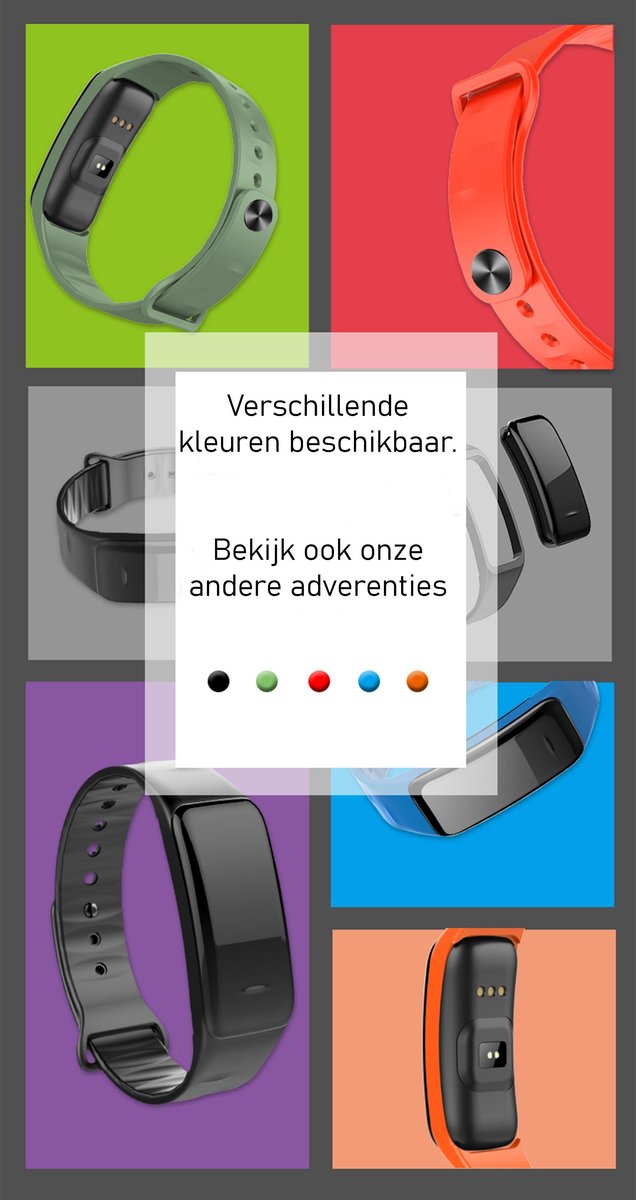 Activity tracker horloge met hartslagmeter- Stappenteller horloge dames ...