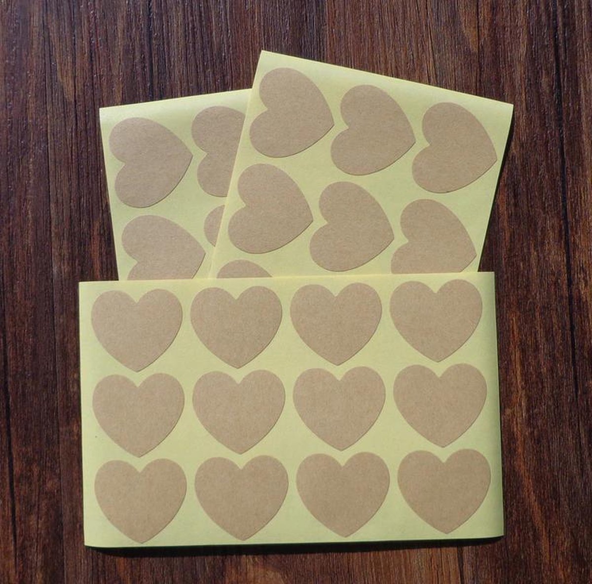 100 Stuks Blanco Label Sticker Hart - Sticker Hart - Kraft Etiketten ...