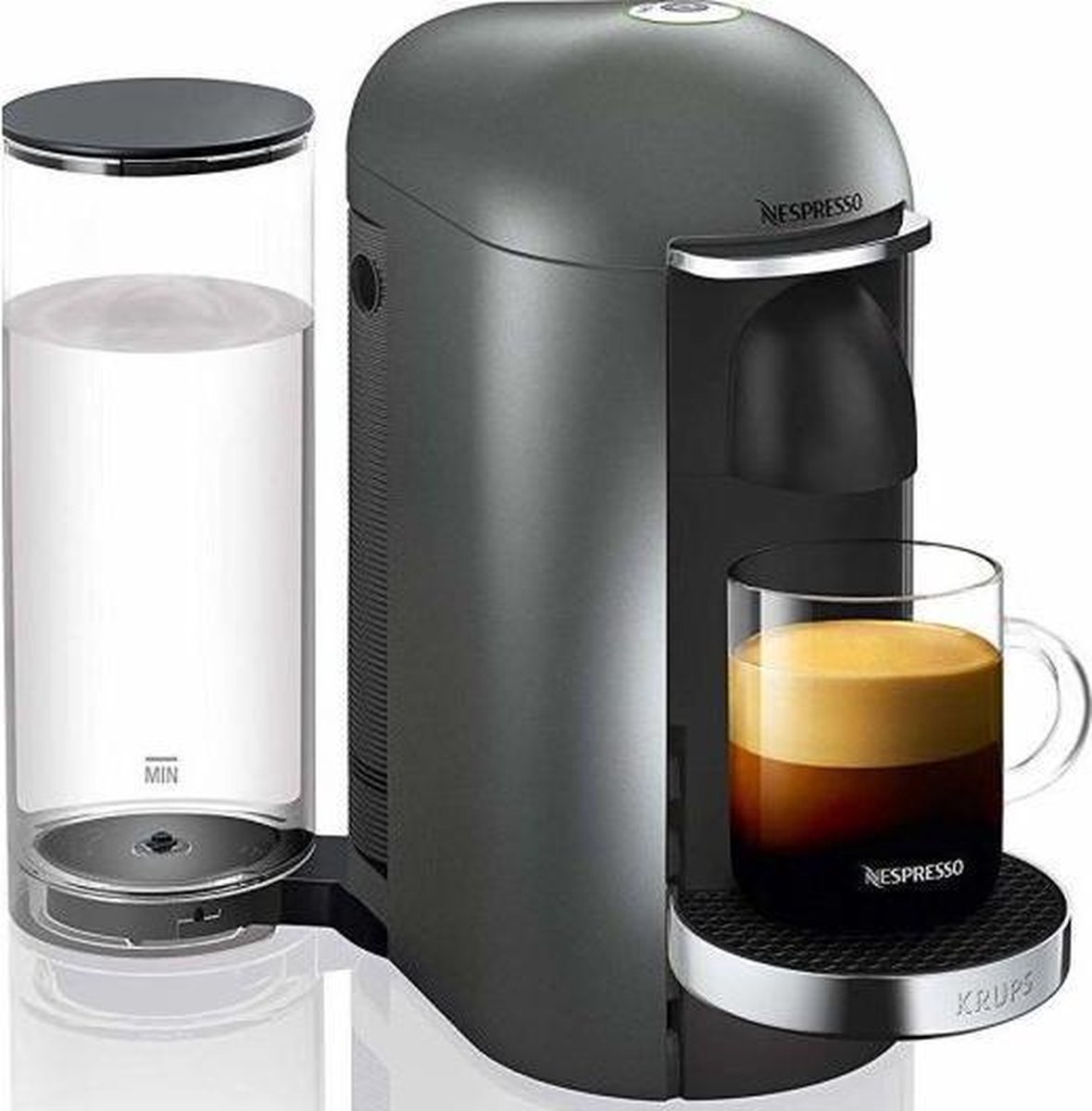 Krups Nespresso Vertuo XN900T10 - Koffiecupmachine - Titanium | bol