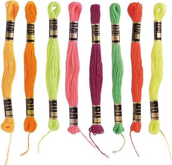Haba Education - Neon Embroidery Thread, 24 pieces | Games | bol.com