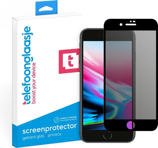 iPhone 8 Privacy Screenprotector - Volledig Dekkend - Gehard Glas | bol.com