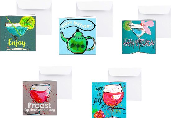 verjaardagskaarten - proost - wijntje - feest - kaart | bol