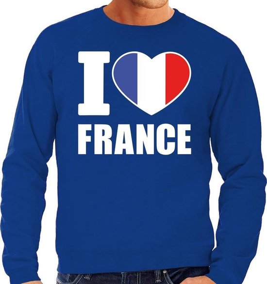 I love France supporter sweater / trui voor heren - blauw - Frankrijk ...