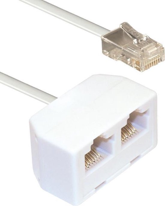 RJ45 - RJ45 8-aderige ISDN telefoon splitter / wit - 15 meter | bol