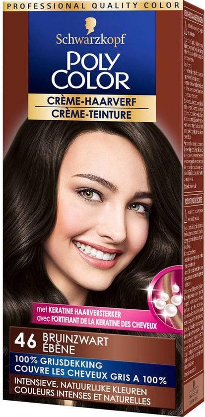 3x Poly Color Haarverf nr. 46 Bruinzwart | bol