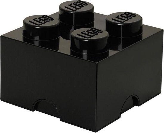 Set van 4 - Opbergbox Brick 4, Zwart - LEGO | bol