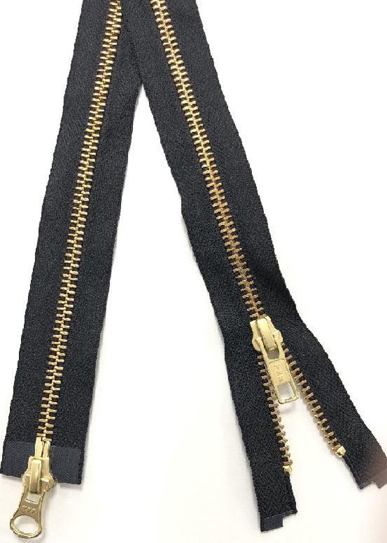 YKK rits dubbel deelbaar oud messing 70 cm zwart | bol