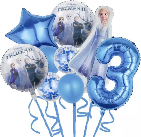 Frozen Ballon - Cijfer Ballon 3 Jaar - Verjaardag Ballonnen Frozen ...