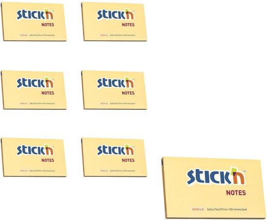Stick'n sticky notes - 6-pack - 76x127mm, pastel oranje, 100 ...