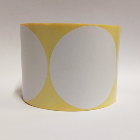 Blanco Stickers op rol 100mm rond - 1000 etiketten per rol - mat wit ...