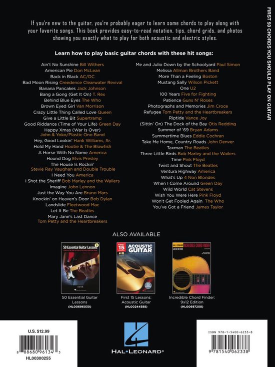 First 50 Chords You Should Play on Guitar | 9781540062338 | Boeken | bol