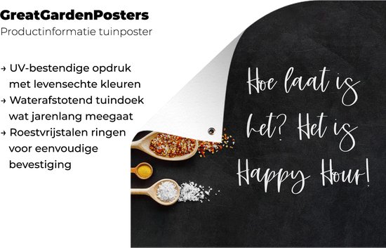 Tuin poster Hoe laat is het? Het is Happy Hour! - Keuken - Spreuken ...