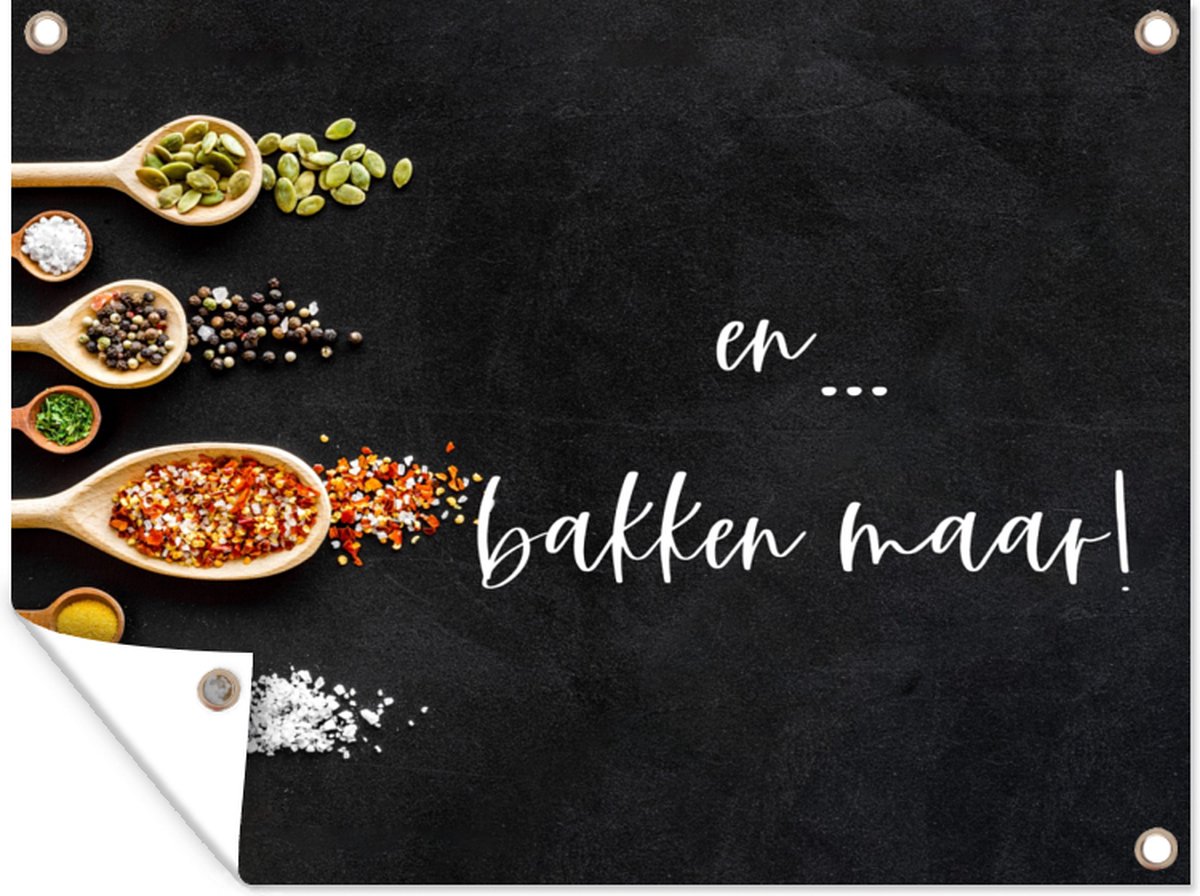 Muurdecoratie buiten En... bakken maar! - Keuken - Spreuken - Quotes ...