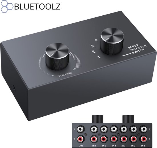 Bluetoolz® - Audio Switch - 6 voudig & bi-directioneel – BT-AS 106 met ...