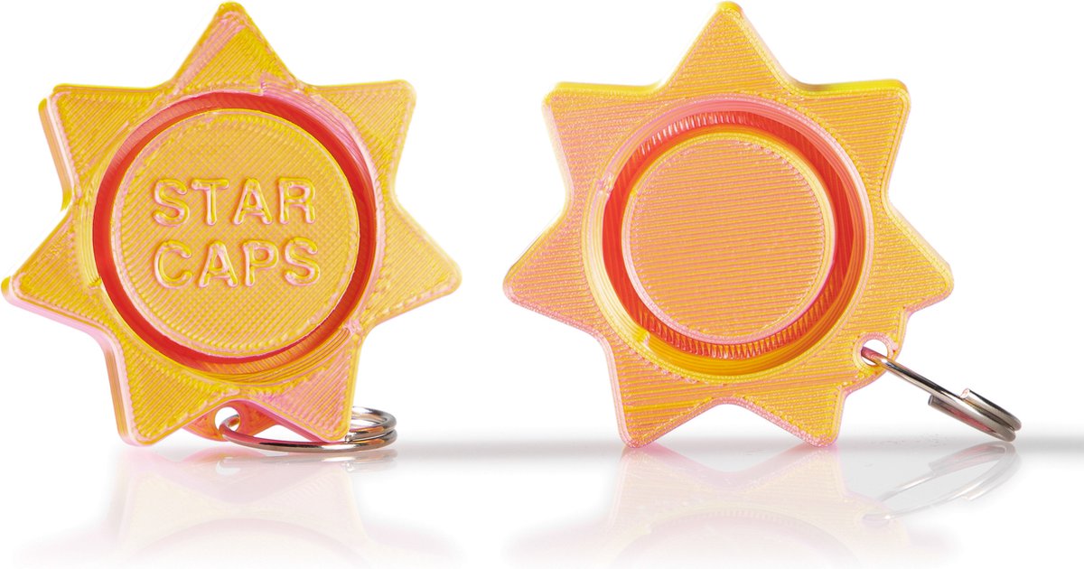 Star Caps - Universele dop - Roze/Geel - Festival - Flessendop | bol.com