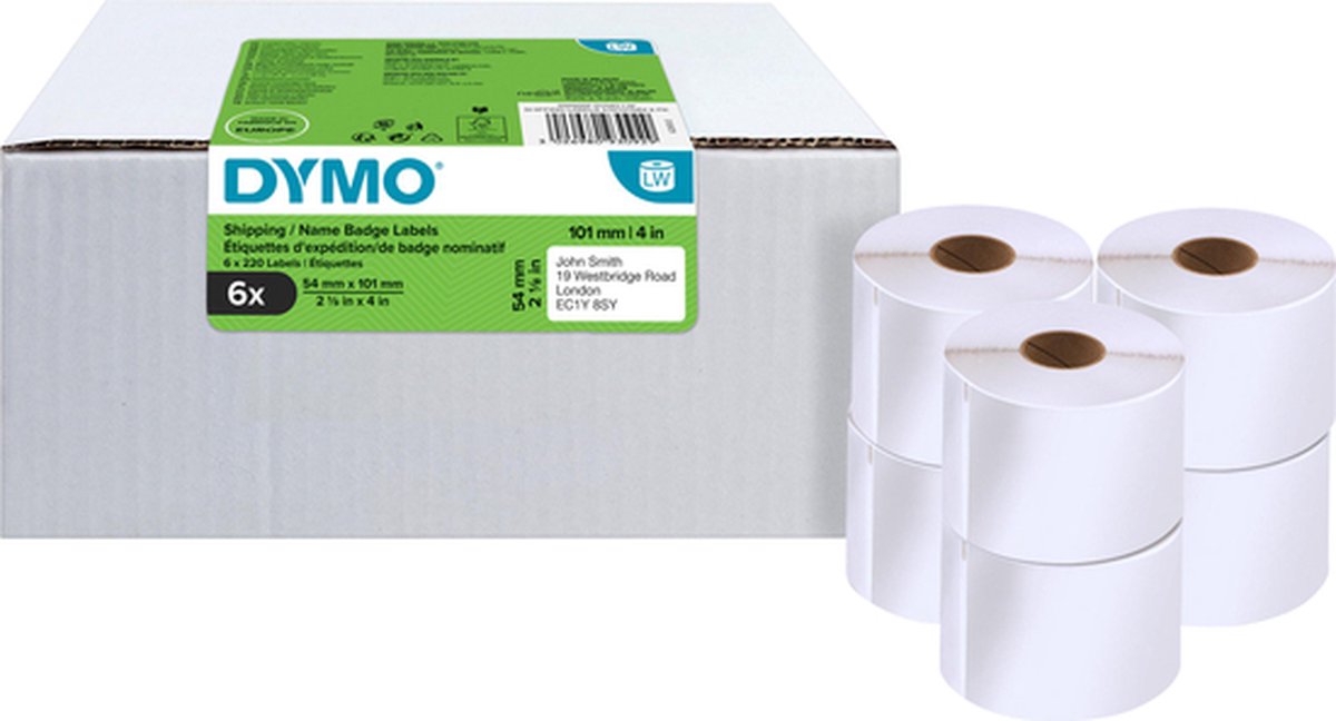 DYMO originele LabelWriter grote verzendlabels/naamkaarten | 54 mm x ...