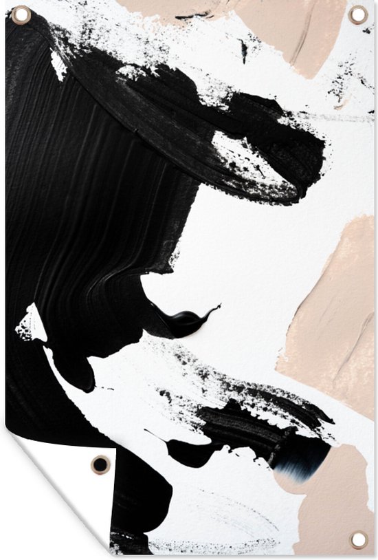 Tuinposter - Verf - Zwart - Pastel - Abstract - Poster voor in de tuin ...