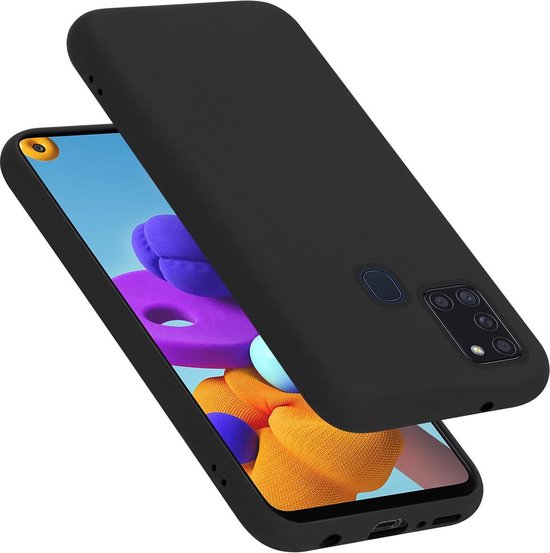 Cadorabo Hoesje Geschikt Voor Samsung Galaxy A21s In Liquid Zwart