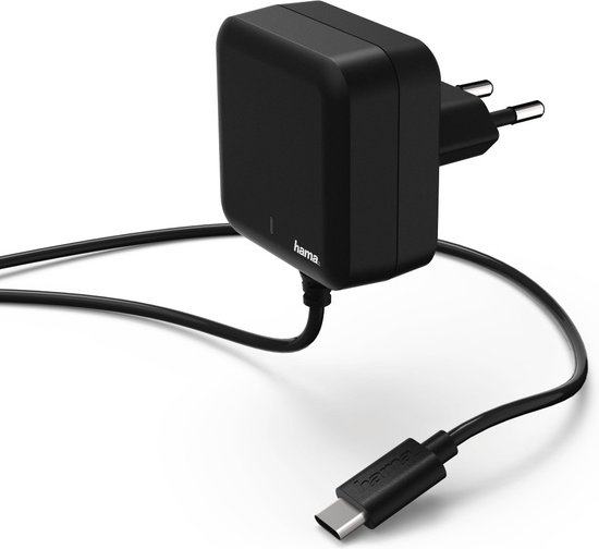 Hama Oplader, USB Type-C, Power Delivery (PD), 3A, zwart | bol