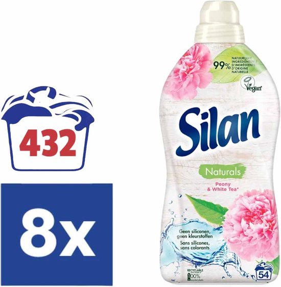 Silan Peony & White Tea Wasverzachter - Voordeelverpakking - 8 x 54 ...