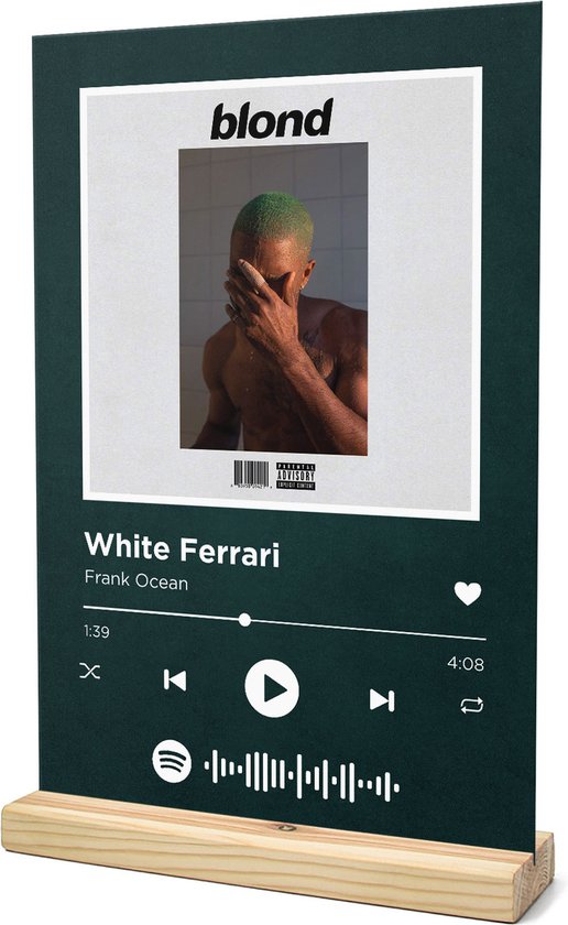 Songr Spotify Muziek Bordje - White Ferrari - Frank Ocean - 20x30 ...